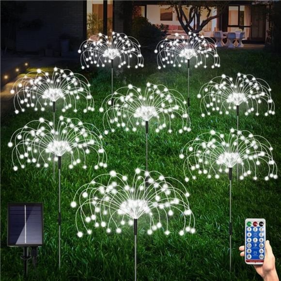Holiday | 8 Pack Outdoor Solar Garden Lights Firework Lights Solar ...